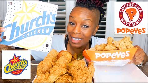 Popeyes Chicken Vs Churchs Chicken Mukbang Eating Show Eat With