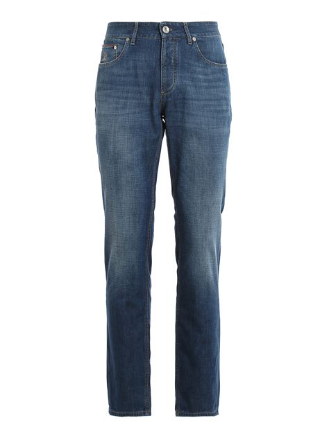 Straight Leg Jeans Brunello Cucinelli Traditional Fit Denim Jeans