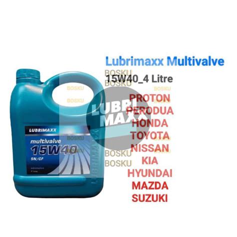 Lubrimaxx W Multivalve Litre Engine Oil Proton Perodua Toyota Honda Nissan Kia Hyundai