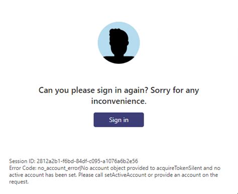 Fixed Suddenly Getting No Account Object Provided To