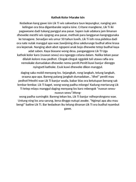 Cerkak Kathok Kolor Marake Isin Pdf