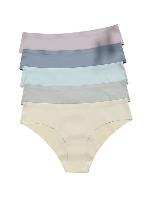 Shenhe Womens 5 Piece Seamless Underwear No Show Silky Stretch Hipster