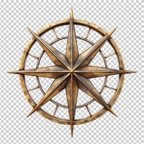 A Weathered Brass Compass Rose Premium Ai Generated Psd
