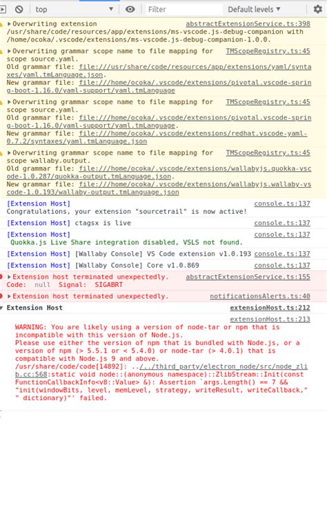 [solution] extension host linux not antivirus related · issue 95338 · microsoft vscode · github
