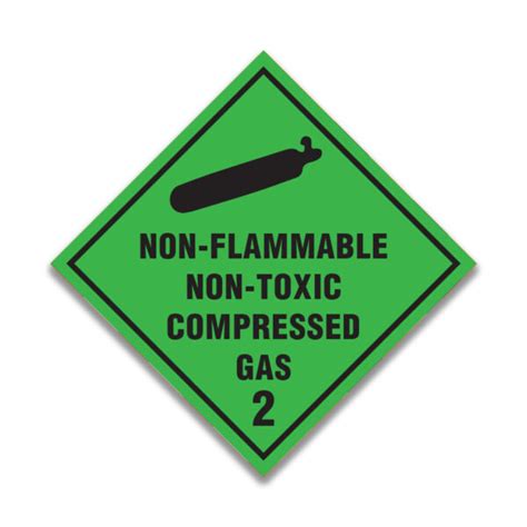 Class 2 Non Flammable Non Toxic Compressed Gas Safety Sign And Label