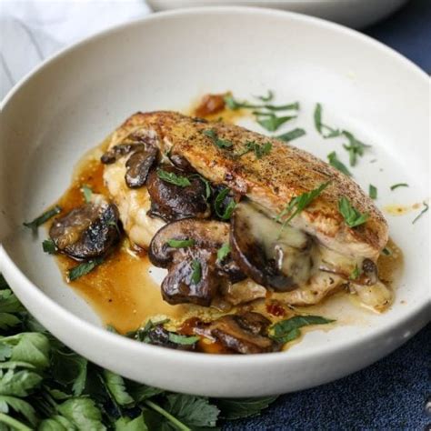 Balsamic Mushroom And Swiss Cheese Stuffed Chicken