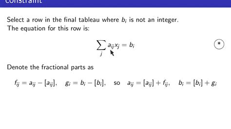 V6 03 Linear Programming Gomorys Cutting Plane Algorithm P2 Youtube