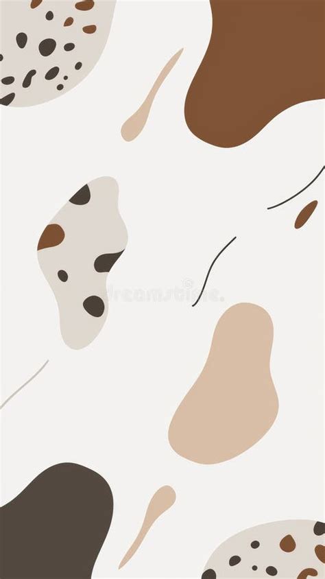 Modern Abstract Background Featuring Organic Flowing Shapes In A Palette Of Warm Earthy Tones