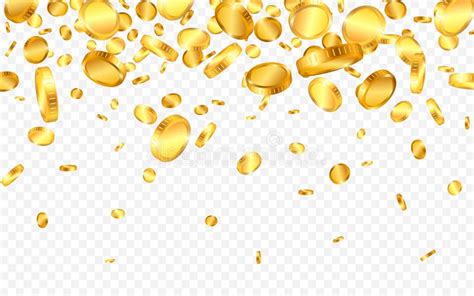 Explosi N Realista De Las Monedas De Oro Aislada En Fondo Transparente