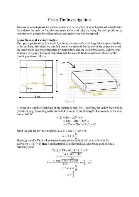 Calculus Investigation Mathematical Methods Year 11 Sace Thinkswap