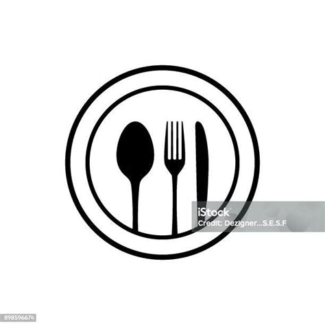 레스토랑에 대 한 칼입니다 포크 나이프 숟가락 벡터 아이콘 그릇에 대한 스톡 벡터 아트 및 기타 이미지 그릇 금속 디자인
