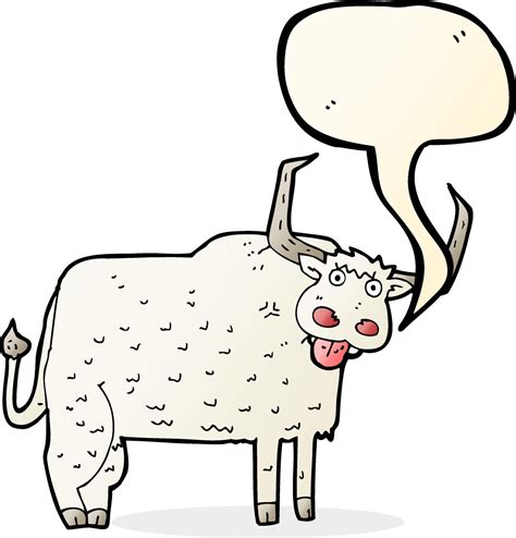 Cartoon Hairy Cow With Speech Bubble 12312524 Vector Art At Vecteezy