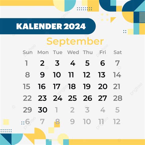 기하학적 디자인의 2024년 9월 달력 벡터 달력 2024년 달력 2024년 달력 다운로드 Png 일러스트 및 벡터 에 대한 무료 다운로드 Pngtree