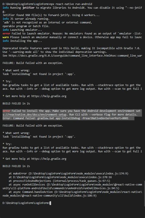 Cant Run Android Emulator On Vs Code Using React Native Stack Overflow