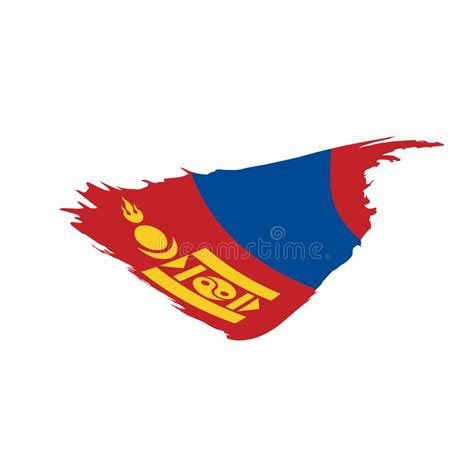 Mongolia Map And Flag Detailed Vector Illustration Stock