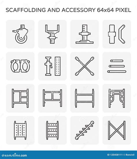 Scaffolding Icon Set Cartoon Vector 120458111