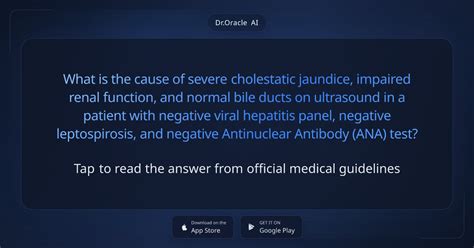 What Is The Cause Of Severe Cholestatic Jaundice Impaired Renal