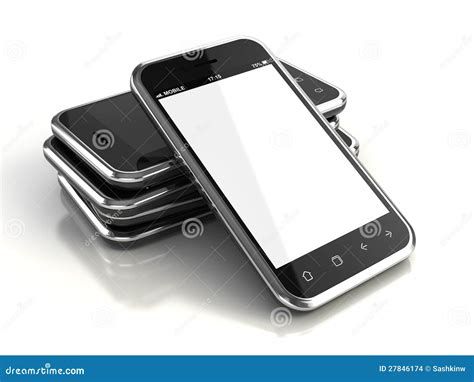 Touchscreen Smartphones Stock Illustration Illustration Of Palmtop