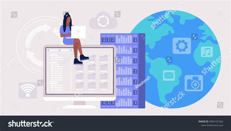 Proxy Server Concept Online Data Access Royalty Free Stock Vector