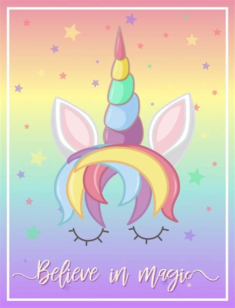 Regenbogen Einhorn Auf Plakat Premium Vektor