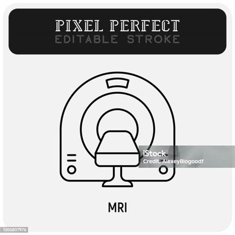 Mri 스캐너 씬 라인 아이콘 종양학 탐지를 위한 의료 장비 픽셀 완벽 편집 가능한 스트로크 벡터 그림입니다 Cat 스캔에 대한 스톡 벡터 아트 및 기타 이미지 Istock