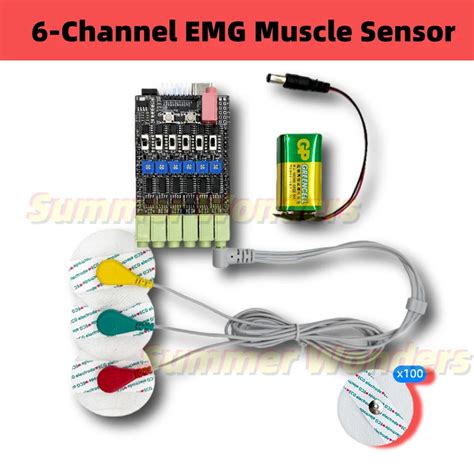 Channels Emg Muscle Sensor Muscle Electrical Acquisition Module Serial Port Arduino Uno Kit