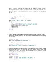 HW1 Docx 1 Write A Program To Prompt The User For Hours And Rate Per