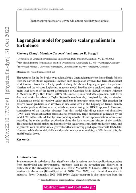 Pdf Lagrangian Model For Passive Scalar Gradients In Turbulence