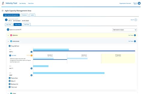 Agile Capacity Management Velocity Tool