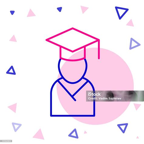 Line Graduate Et Icône De Casquette De Graduation Isolée Sur Fond Blanc