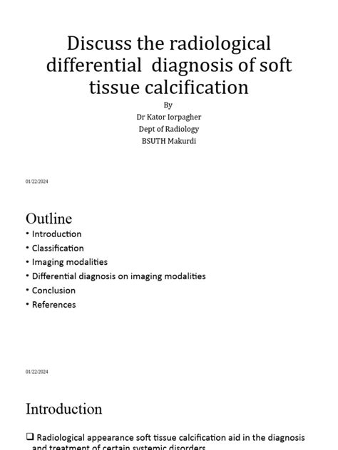 Soft Tissue Calcifications By Dr Kator Pdf Medical Imaging