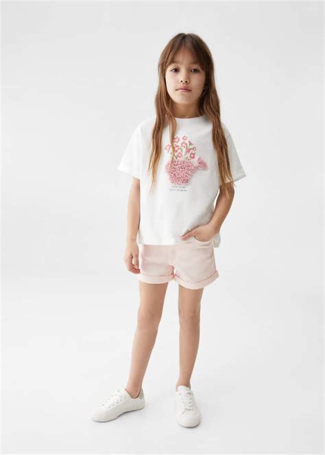 Textured Cotton T Shirt Women Mango United Kingdom