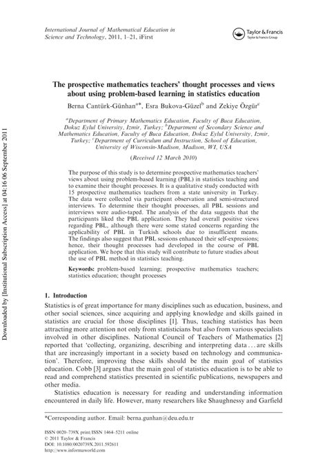 Pdf The Prospective Mathematics Teachers Thought Processes And Views About Using Problem