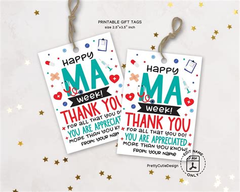 Printable Medical Assistant Week T Tags Happy Ma Week Favor Tag