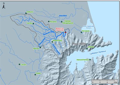 Heathcote Catchment Map Earth Sciences New Zealand Niwa