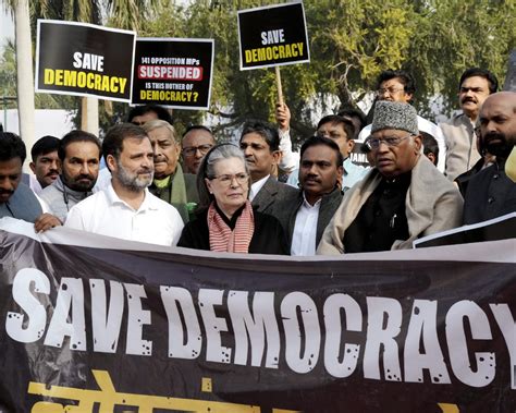 Democracy Strangulated By Govt Sonia Gandhi On Suspension Of Mps