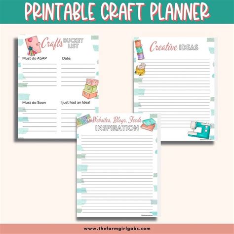 Craft Project Binder Craft Planner Craft Project Planner Pdf Craft