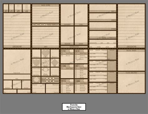 Dandd 5e Mini Character Sheet Pocket Size Digital Download Etsy