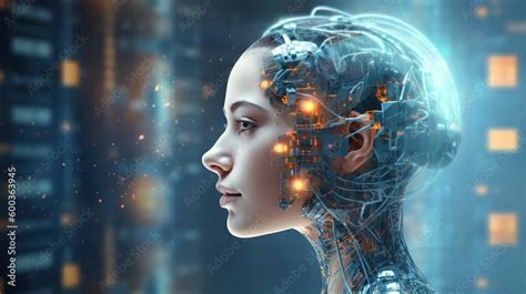 Photo And Art Print Cyborg Bionic Girl Machine Learning Neural Netowk