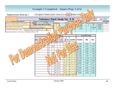 Performing Tolerance Stack Ups Using Automated Excel Calculator By
