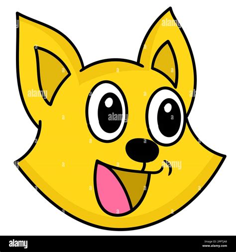 Cartoon Emoticon Yellow Weasel Head Laughing Doodle Icon Image Kawaii