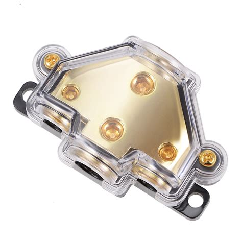 3 Way Power Distribution Block 2 Gauge In 4 8 Gauge Out Power Ground Distributor For Audio