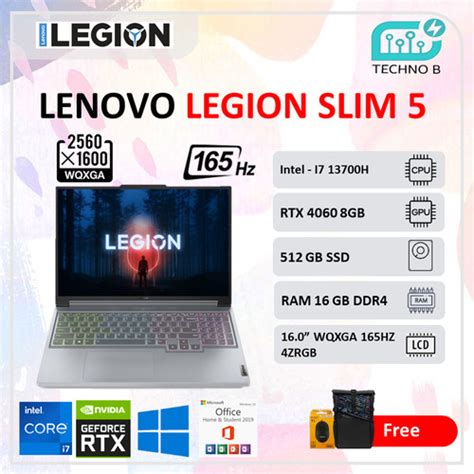 Jual LENOVO LEGION SLIM 5 I7 13700H 16GB 512SSD RTX4060 8GB 16 0WQXGA