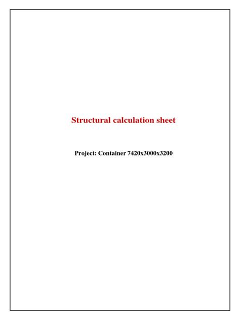 Calculation Sheet Forweldedcontainer Pdf Download Free Pdf Welding