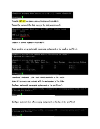 How To Assign Unowned Disk In The Netapp Cluster 8 3 DOCX