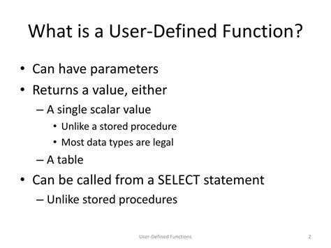 Ppt User Defined Functions Udf Powerpoint Presentation Free