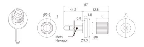 Narinco Potentiometer Shaft Spindle