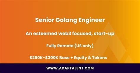 Adapt Talent On Linkedin 💥current Vacancy💥 Senior Golang Engineer An Esteemed Web3 Focused