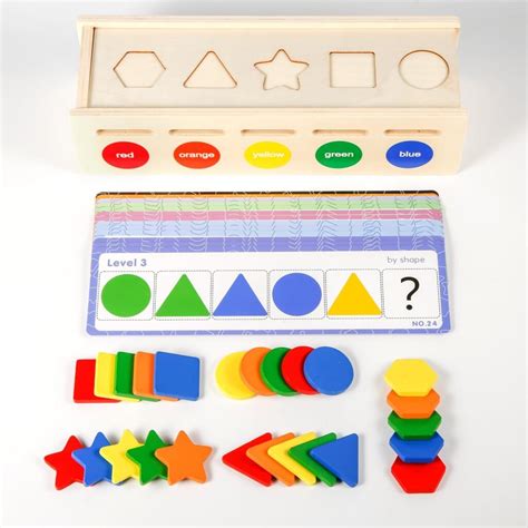 Caja De Clasificación De Formas De Color De Madera Nqeuepn