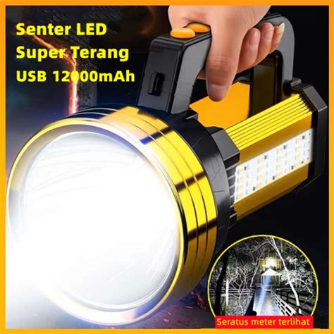 Jual Senter LED Super Terang Jarak Jauh 3 Mode Senter Camping Jumbo